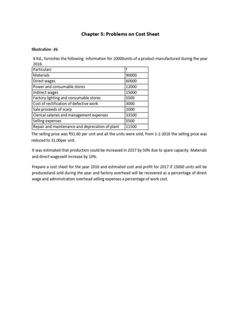 Chapter5 Cost Sheet Problems Part5 P S Chaitra Pdf