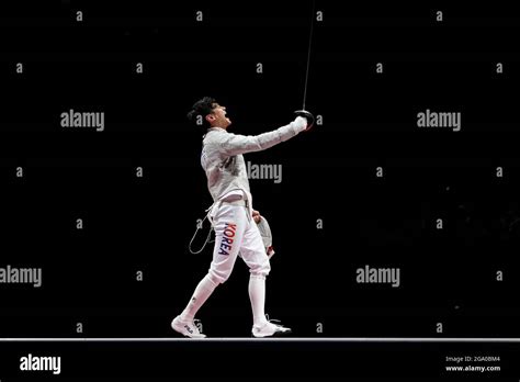 Chiba Japan 28th July 2021 Fencing Olympia 1130 Sabre Team Men