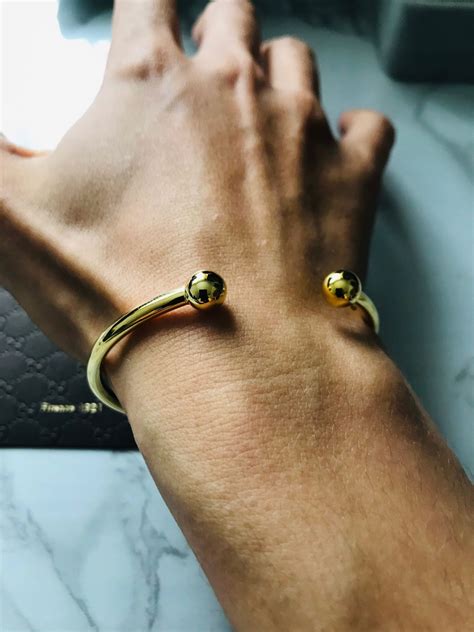 Mens Gold Plated Torque Bangle Bracelet Cands
