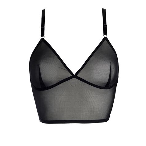 Black Mesh Triangle Top Sexy Sheer Lingerie For Women Etsy Australia