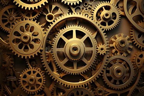 Network Of Interconnected Brass Gears Showcases The Complexity And Interdependence Ai Generated
