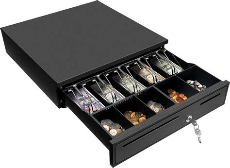 Munbyn Black Cash Register Drawer 16 Wide Cash Drawer With Removable