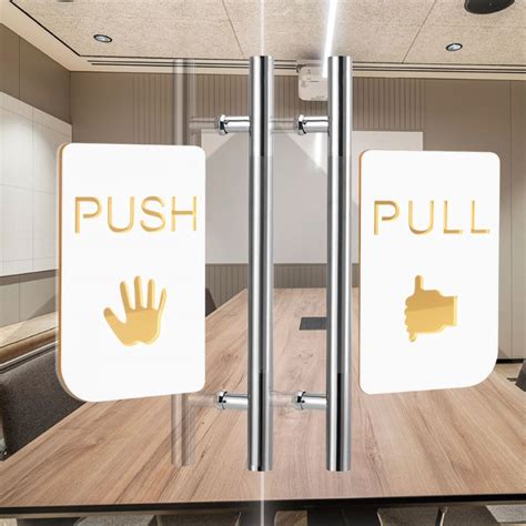Md Acrylic House Plate Door Sign With Push And Pull Symbol Icon