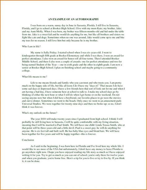 How To Write A Autobiography Autobiography Template Autobiography