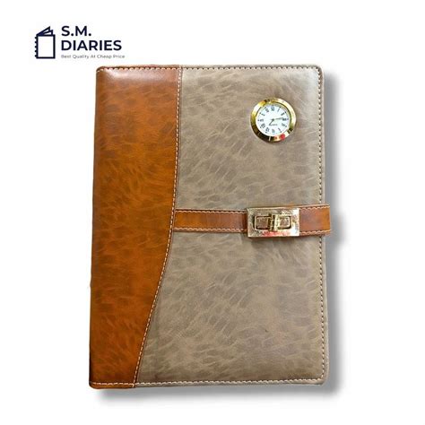 saddle stitched pu leather cover diary folder clock a4 at ₹ 700 piece in new delhi