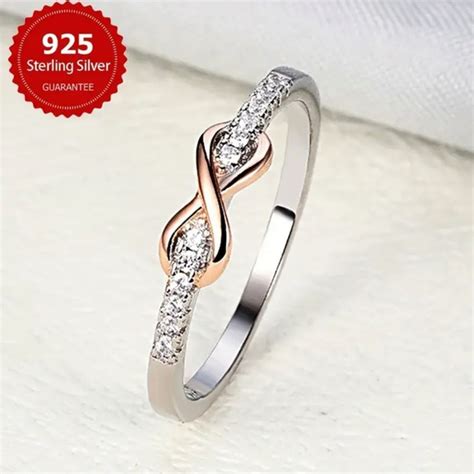 Jewelry Elegant S925 Sterling Silver Ring With Infinity Design And