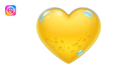 Yellow Heart With A Bubble Texture Emoji Ai Emoji Generator