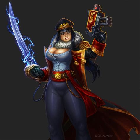 Rule 34 1girls Astra Militarum Blazan Bolter Brown Eyes Cleavage