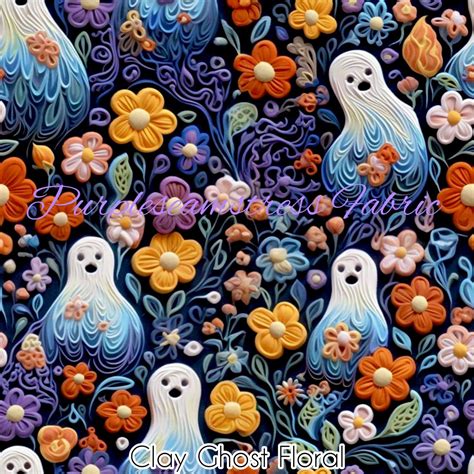 Clay Ghost Floral Purpleseamstress Fabric