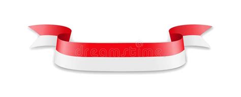 Indonesia Flag In The Form Of Wave Ribbon Stock Vector Illustration