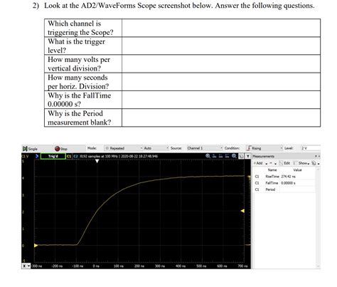 Solved Question Below 1 Use The Ad2waveforms Wavegen Generator To