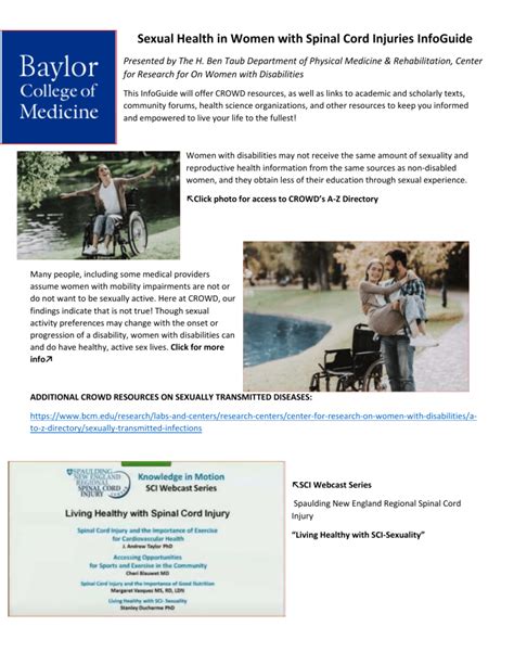 Sexual Health In Women With Spinal Cord Injuries Guide