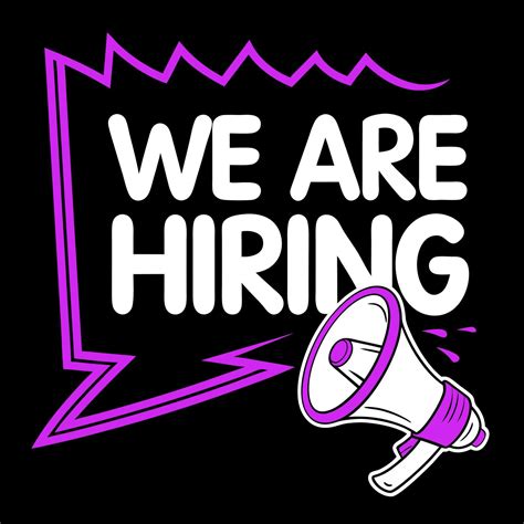We Are Hiring Logo With A Megaphone Post Pink 59166889 Vector Art At Vecteezy