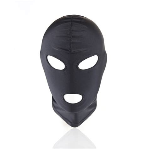 Spandex Open Mouth Hood Gimp Face Mask Headgear Adult Cosplay Gimp Mask
