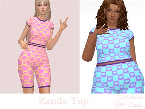 Dissia Zanda Top 12 Swatches Base Game Compatibile Custom