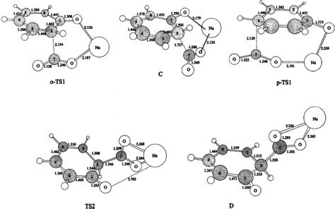 The Optimized Geometries Of The Transition States O Ts1 P Ts1and Ts2