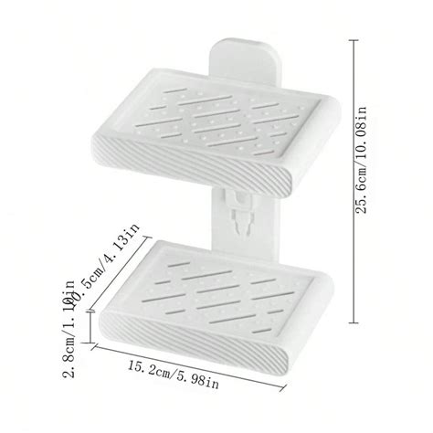 Double Layered Soap Box Perforated Wall Mounted Storage Drainage Rack