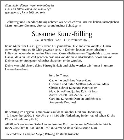 Susanne Kunz Rilling Hommages