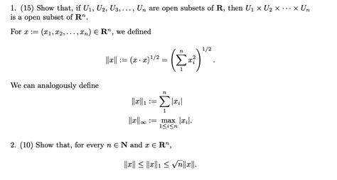 solved 1 15 show that if u1 u2 u3 … un are open subsets