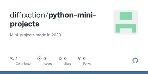 Github Diffrxctionpython Mini Projects Mini Projects Made In 2020
