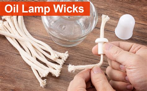 Hinzic 10 Pcs 1 4 Round Oil Lamp Wicks With 10 Pcs Holders 0 5ft Cotton Braided