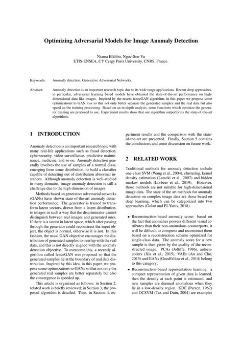 Pdf Optimizing Adversarial Models For Image Anomaly Detection