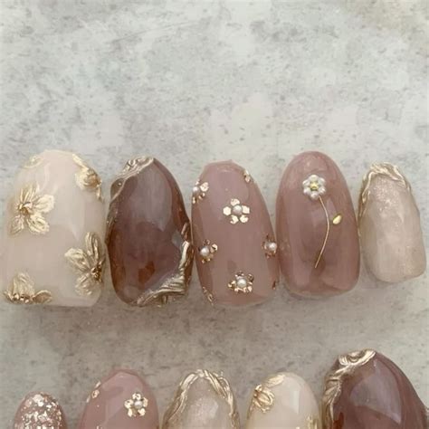 Nail Inspo Simple Nude Nails Nude Flowers Nude Pink Nail Design With