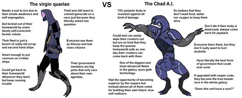 The Virgin Quarian Vs The Chad Ai Rmasseffectmeme