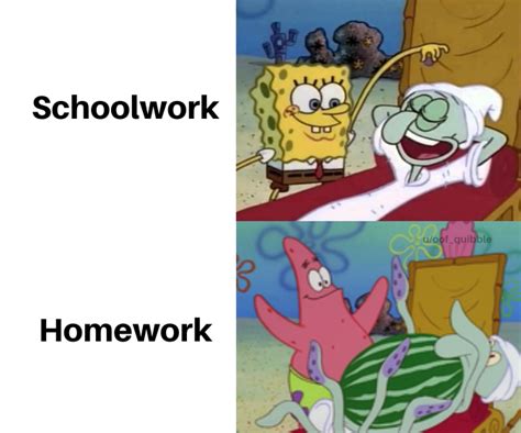 Squidward Homework Meme