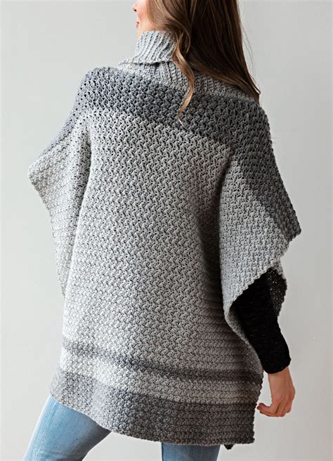 Crochet Cowl Neck Poncho Pattern