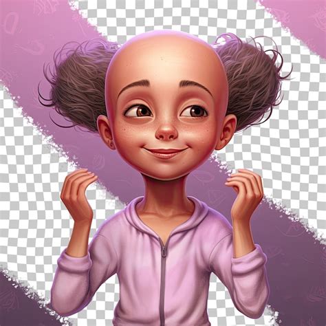 Bébé Chauve Uralique En Tenue De Yoga Cheveux Brossés Posé Sur Un