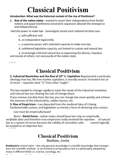 Classical Positivism Pdf Positivism Utilitarianism