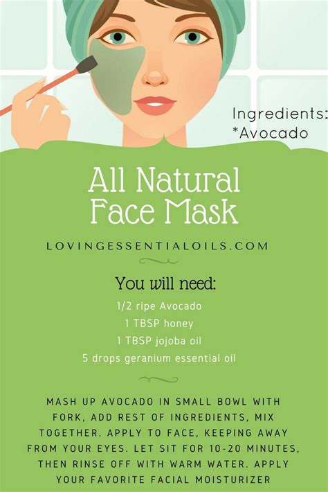 All Natural Avocado Face Mask With Geranium Essential Oils Natural Skin Product Healthy