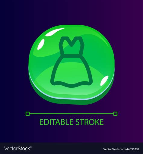 Dress Glossy Ui Button With Linear Icon Royalty Free Vector