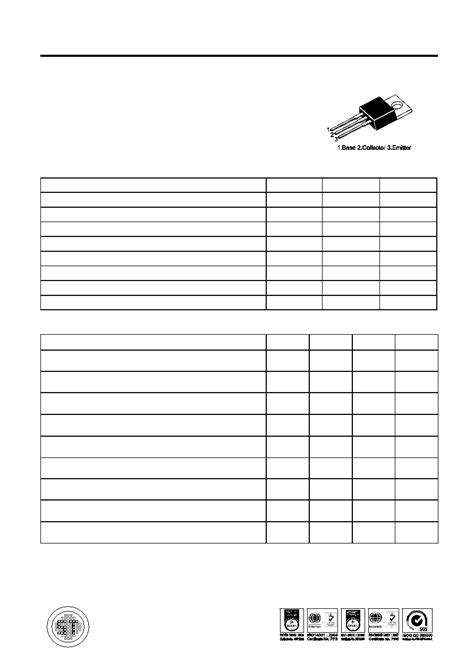 13007 Datasheet 1 2 Pages Semtech Elec Npn Silicon Transistor