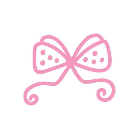 Cute Coquette Bow Stacked With Dotted Doodle Pink Outline 76485615