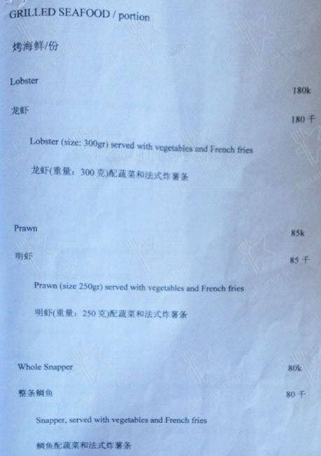 Menu At Cassava Restaurant Kuta Selatan