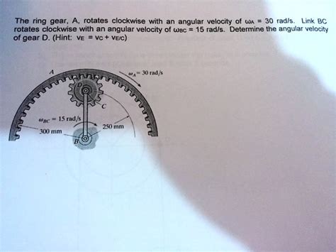 Solved The Ring Gear A Rotates Clockwise With An Angular Velocity Of Ï‰a 30 Rad S Link Bc