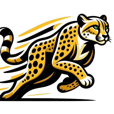 Premium Vector Vector Wild Cheetah Running Illustration