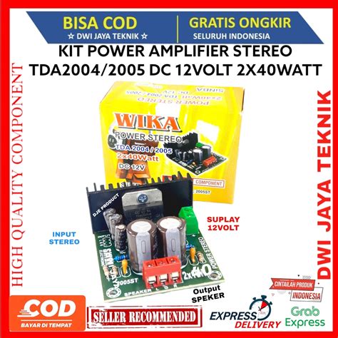 Jual Kit Amplifier Stereo Tda20042005 12volt 2x40watt Shopee Indonesia