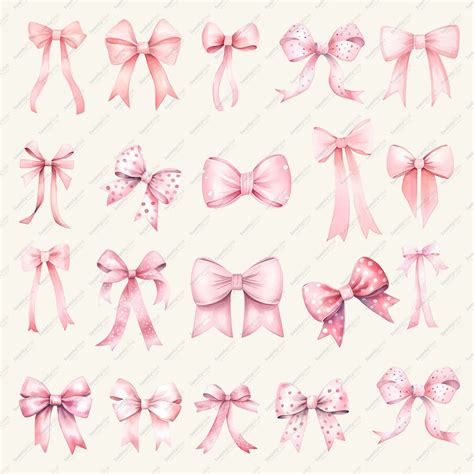 Watercolor Pastel Pink Bows Clipart Png Pastel Ribbon Bow Silk Bow Bow Frames Clipart Girly