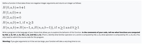 Solved Define A Function H That Takes Three Non Negative