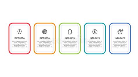 rectangle concept for infographic with 5 steps options parts or