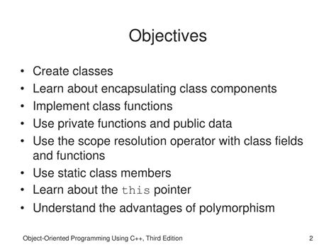 Ppt Object Oriented Programming Using C Third Edition Powerpoint