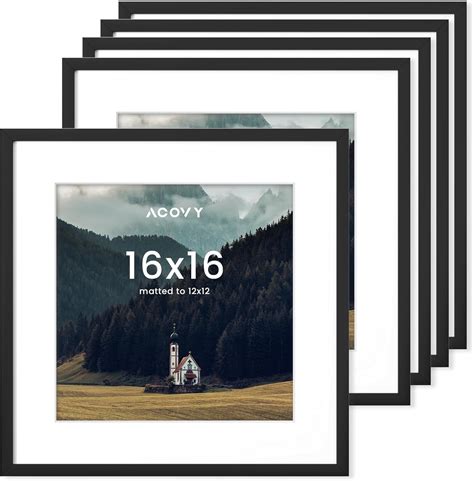 16x16 Square Picture Frames Set Of 5 16 X 16 Photo Frame With Mat For