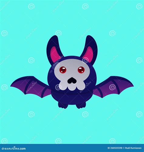 Cute Bat Vector Illustration With Pink Ears Stock Vector Illustration Of Silhouette Ears