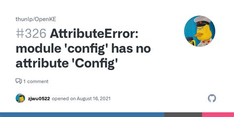 AttributeError Module Config Has No Attribute Config Issue Thunlp OpenKE GitHub