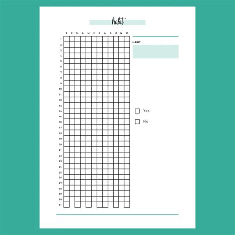 Habit Tracking Journal A5 Instant Download Printable Template Plan