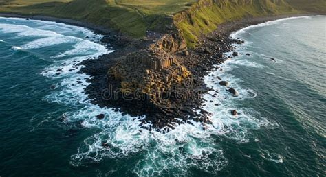 Aerial View Of Giant S Causeway Northern Ireland Stock Image Image