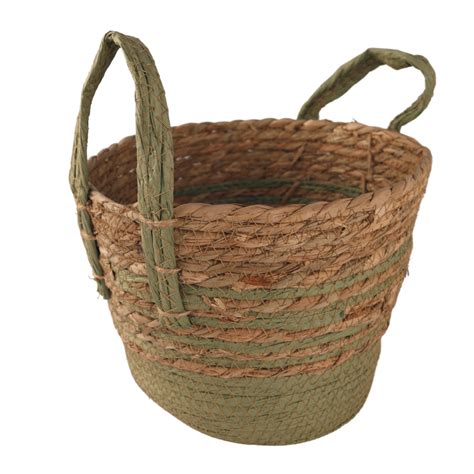 Natural And Pop 20x25cm Straw Basket Home Land Furnishings
